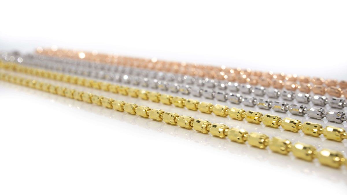 Barrel Crystal Chains | Gold & Silver Crystal Chains - GOLDZENN
