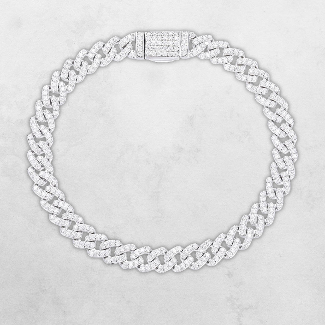 Silver Moissanite Cuban Link Bracelets | Goldzenn – GOLDZENN