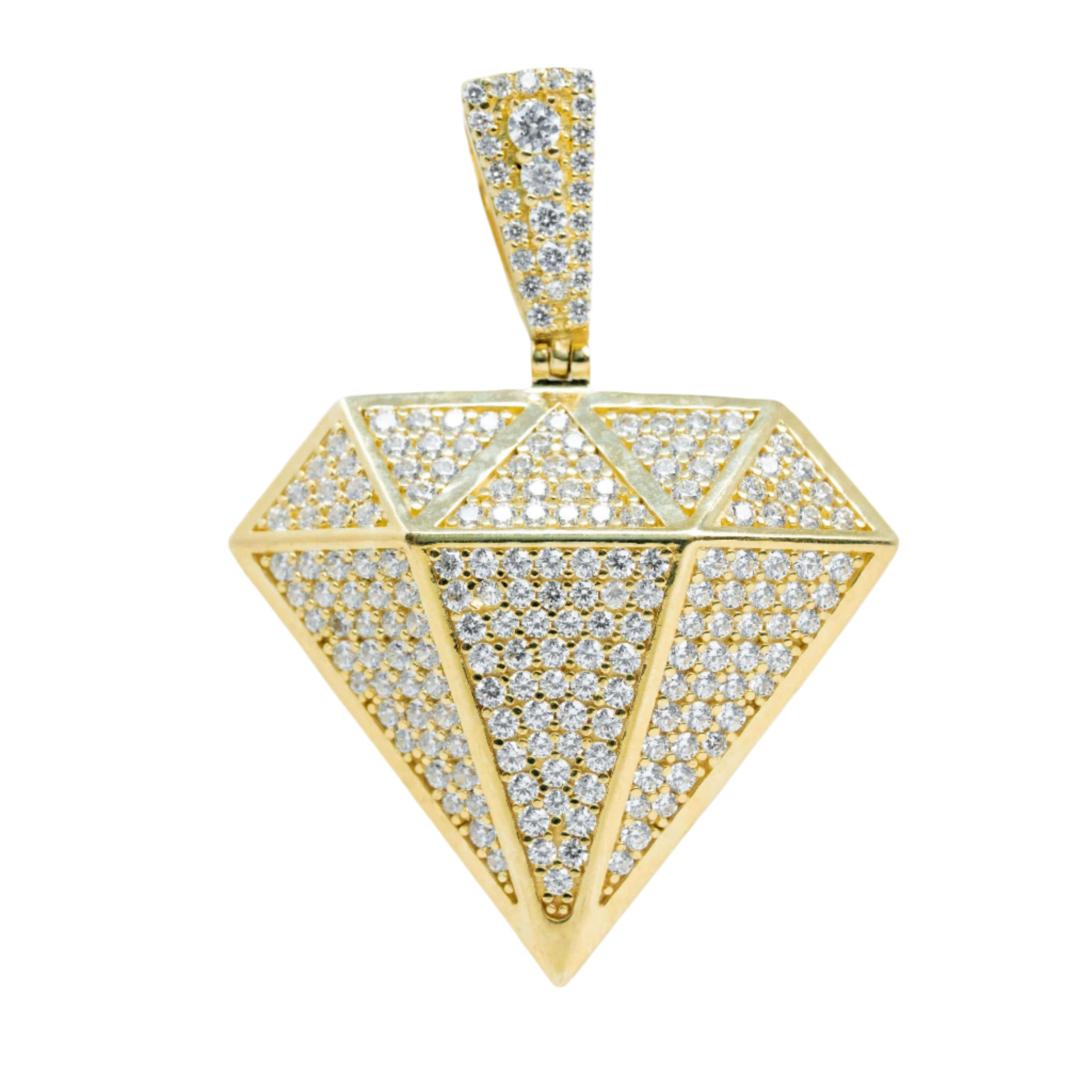 14K Gold Diamond Shaped Pendant for Men | Gold Men’s Pendant – GOLDZENN
