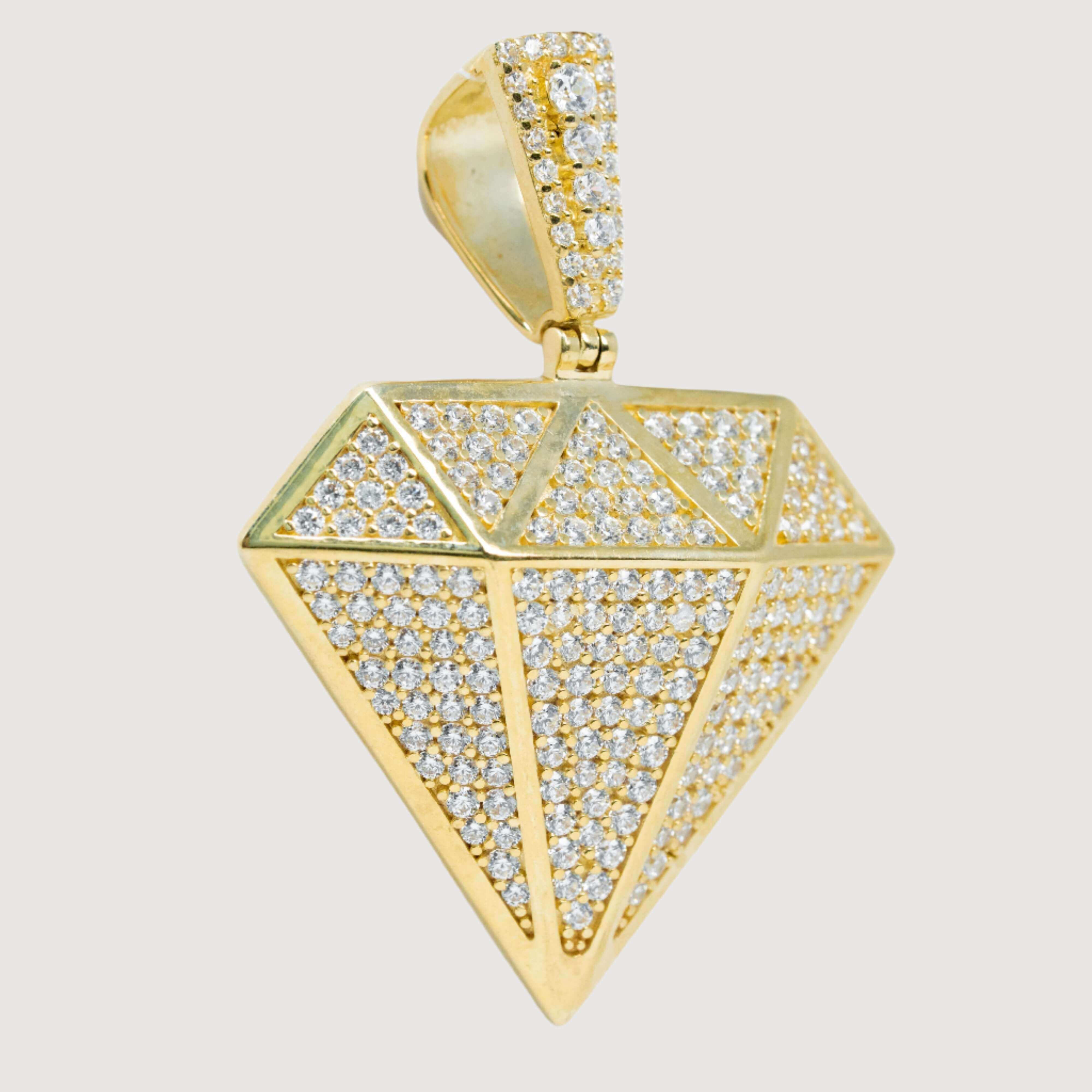 14K Gold Diamond Shaped Pendant for Men | Gold Men’s Pendant – GOLDZENN