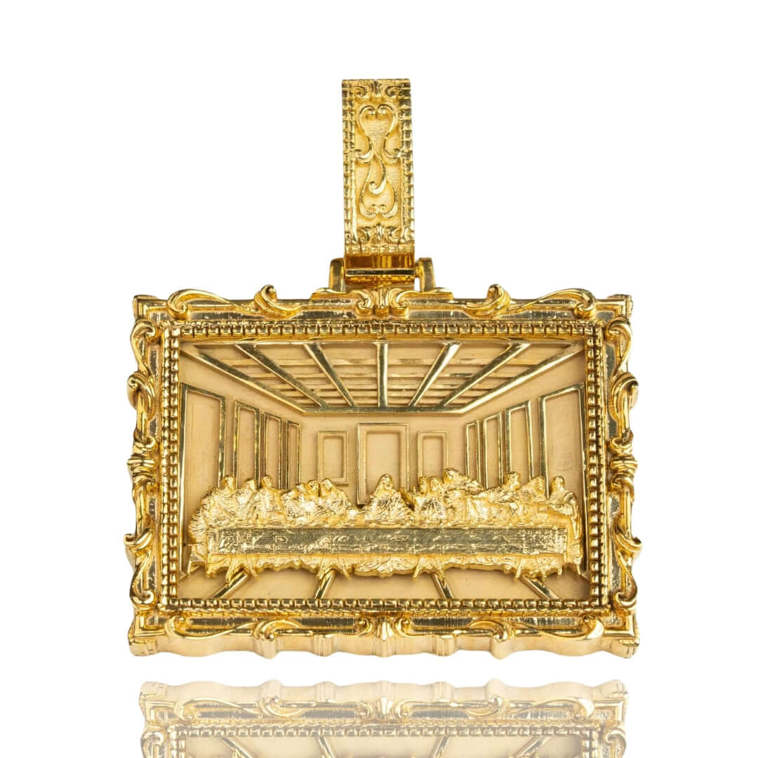 14K Gold Last Supper Custom Pendant – Small & Elegant Design – GOLDZENN