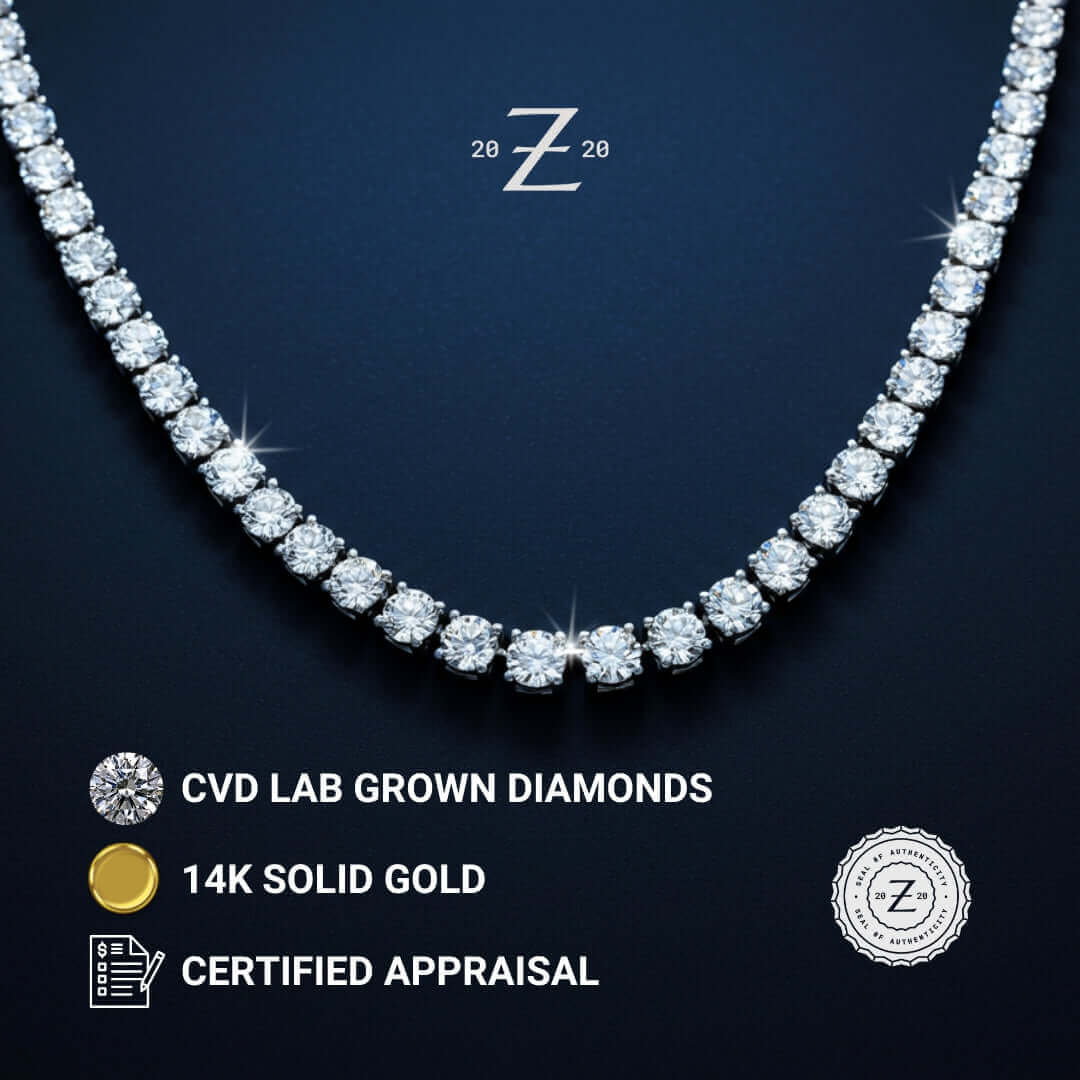 14k Gold Lab Diamond Tennis Chain | Ethical Sparkle – GOLDZENN