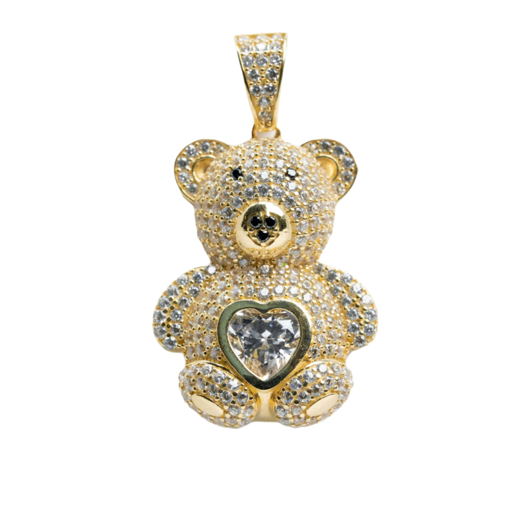 14k Yellow Gold Teddy Bear Pendant – GOLDZENN