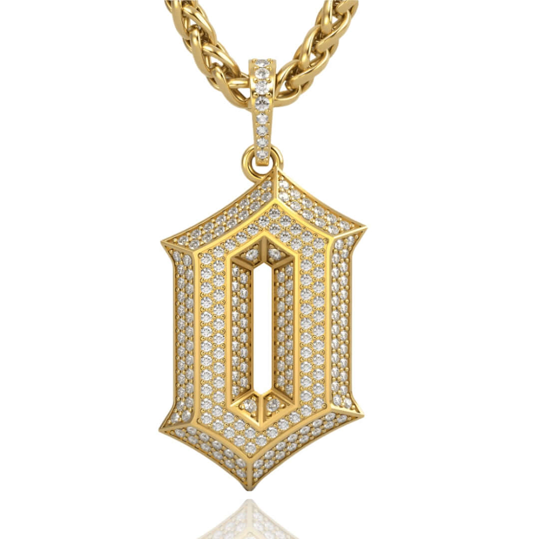 14K Gold '0' Pendant – Diamond-Accented Elegance – GOLDZENN
