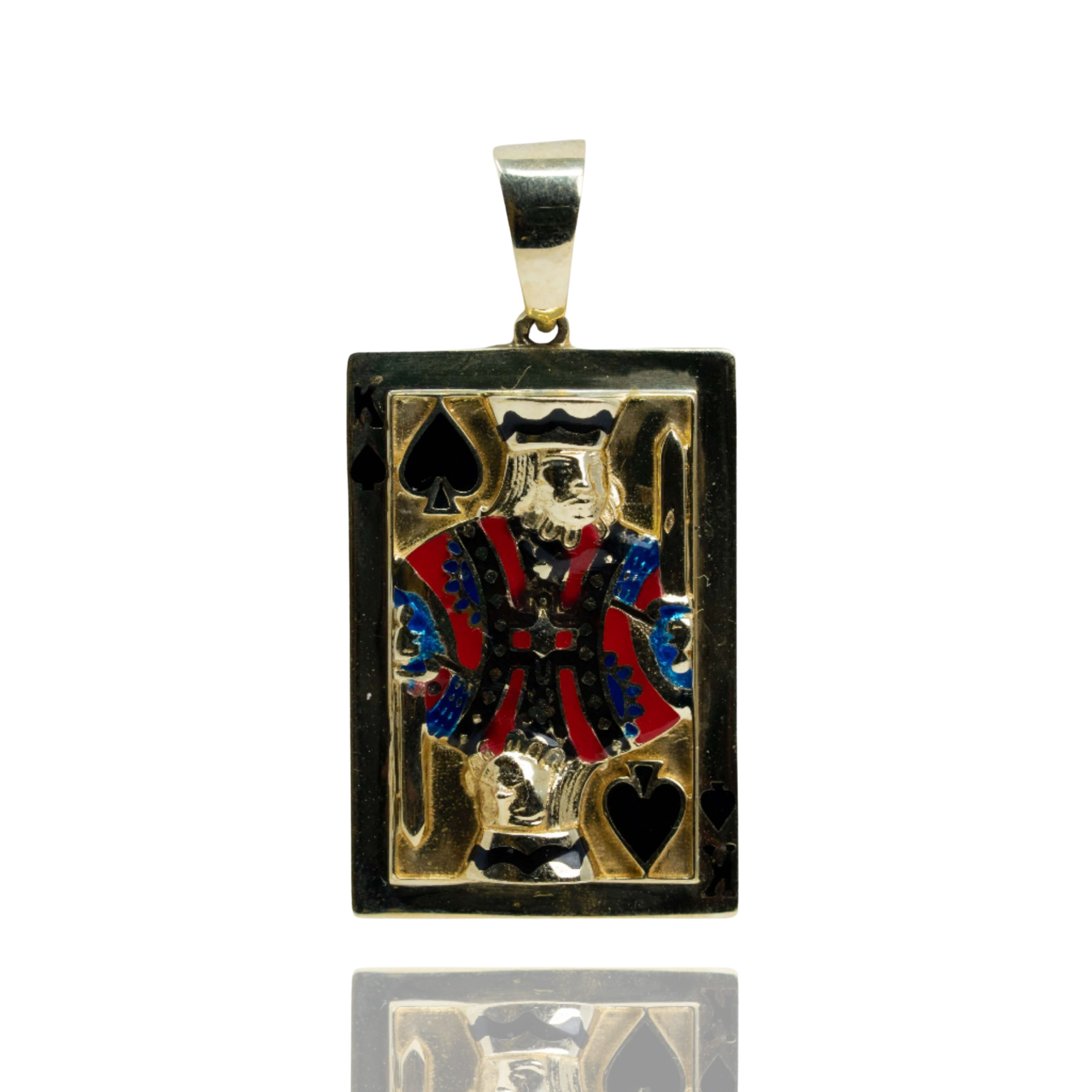 King of Spades Card Pendant – 10K Gold Men's Pendant – GOLDZENN