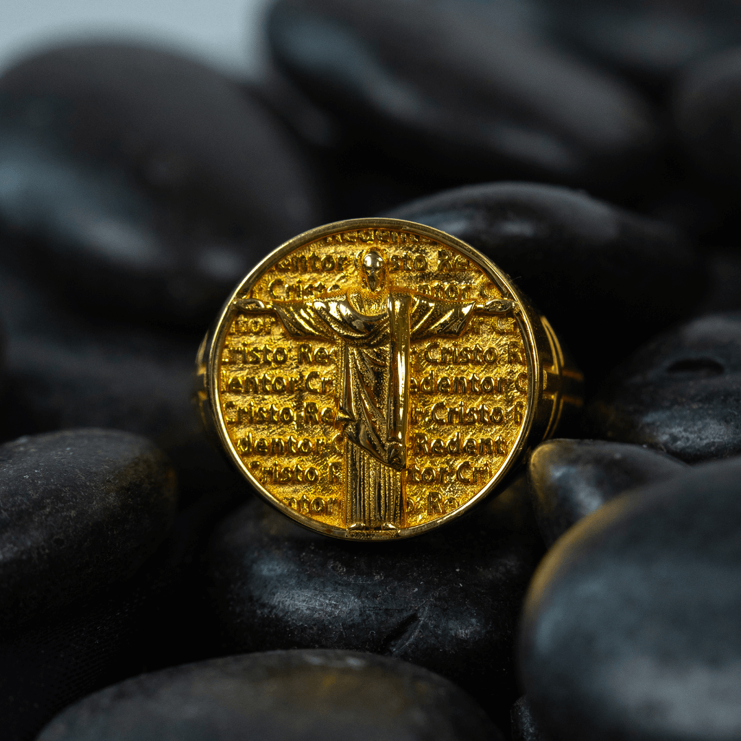 Circular Jesus Ring - 14k Solid Yellow Gold – Timeless Faith – GOLDZENN
