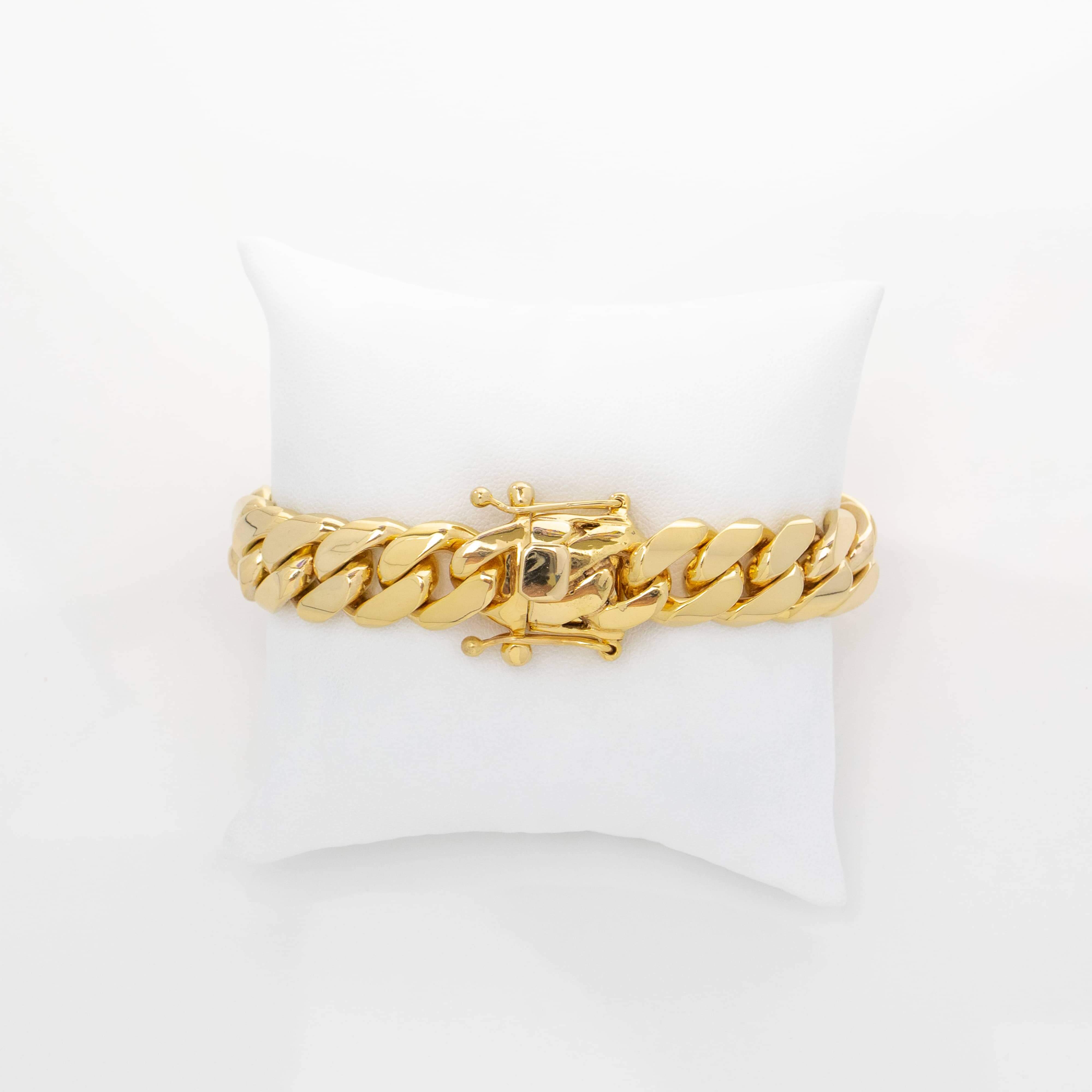 Handmade Miami Cuban Link Bracelet - 10K/14K Solid Gold, Ready to Ship ...