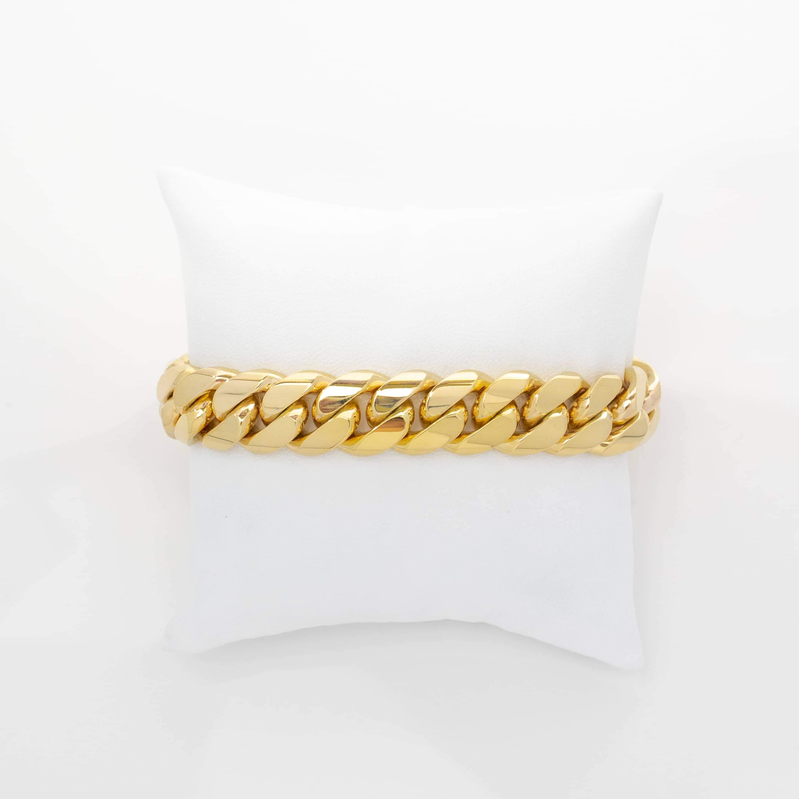 Handmade Miami Cuban Link Bracelet - 10K/14K Solid Gold, Ready to Ship ...