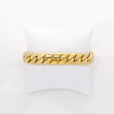 Handmade Miami Cuban Link Bracelet - 10K/14K Solid Gold, Ready to Ship ...