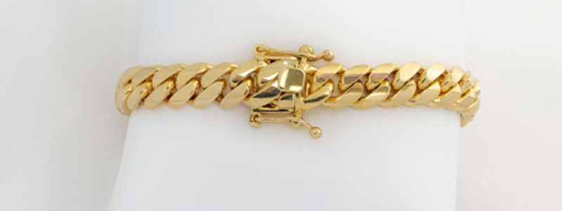 8mm Handmade Miami Cuban Link Bracelet - 10K/14K/18K Solid Gold | GOLDZENN
