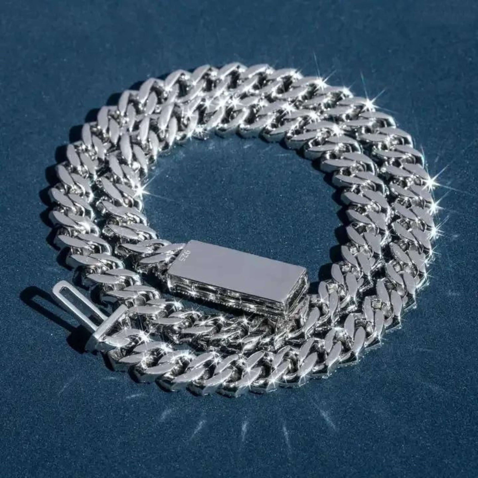 Moissanite Cuban Link Chain 10mm -925 Sterling Silver – GOLDZENN