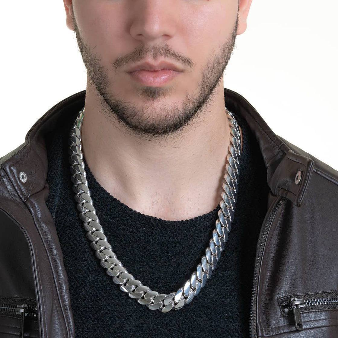 16mm Handmade Miami Cuban Link Chain - 950 Silver | GOLDZENN