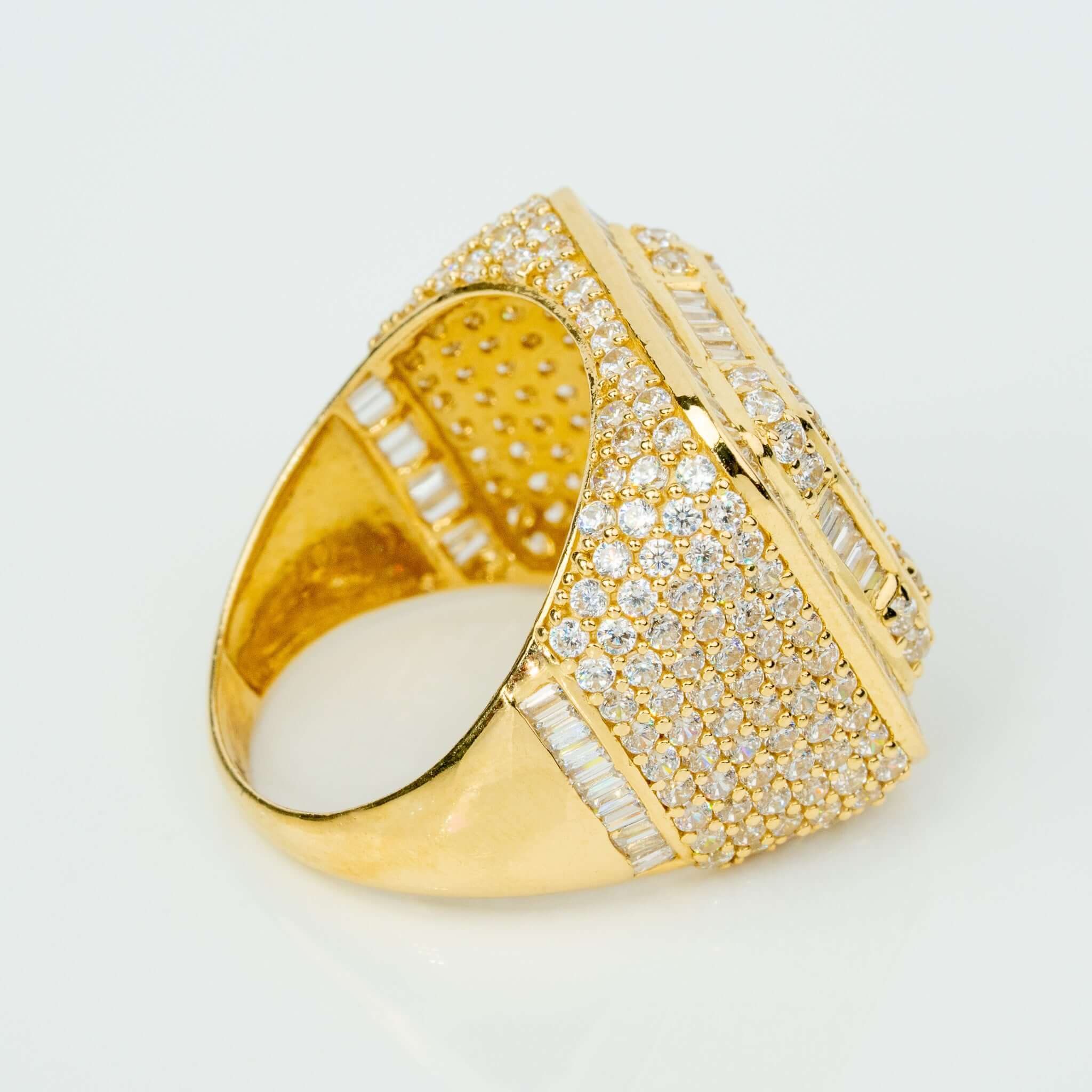 Square CZ Gold Ring – 10K Solid Gold Elegance – GOLDZENN