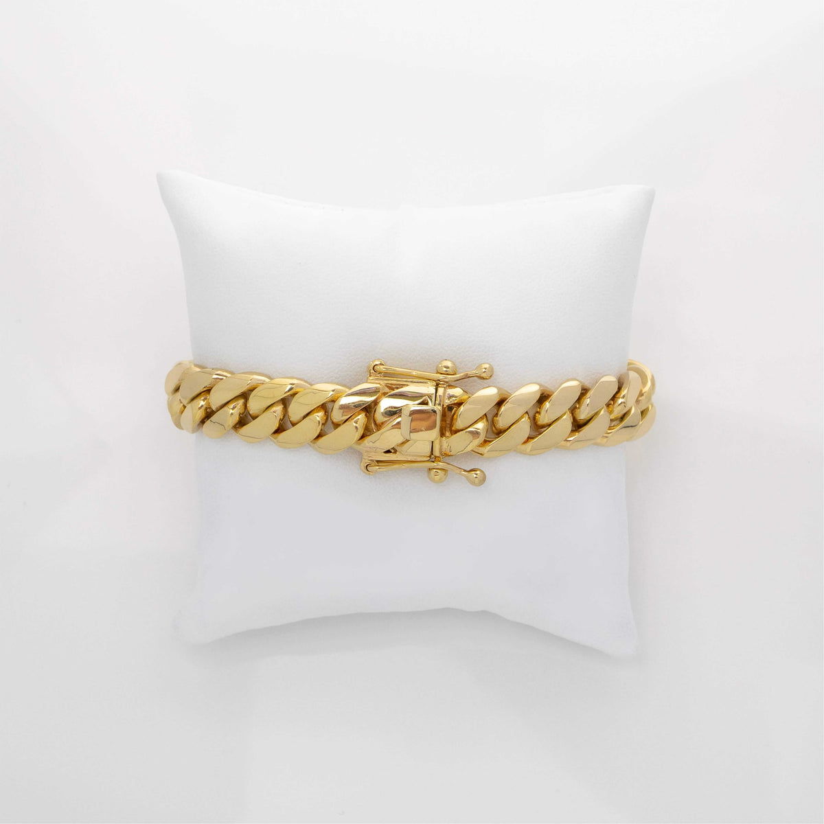 12mm Handmade Miami Cuban Link Bracelet - 10K/14K/18K Solid Gold | GOLDZENN