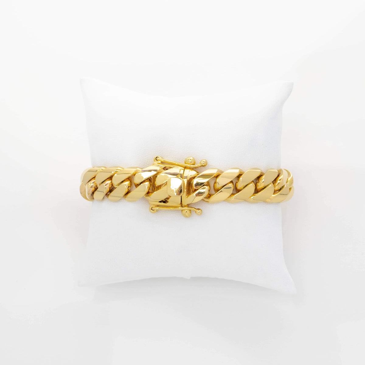 13mm Handmade Miami Cuban Link Bracelet - 10K/14K/18K Solid Gold | GOLDZENN