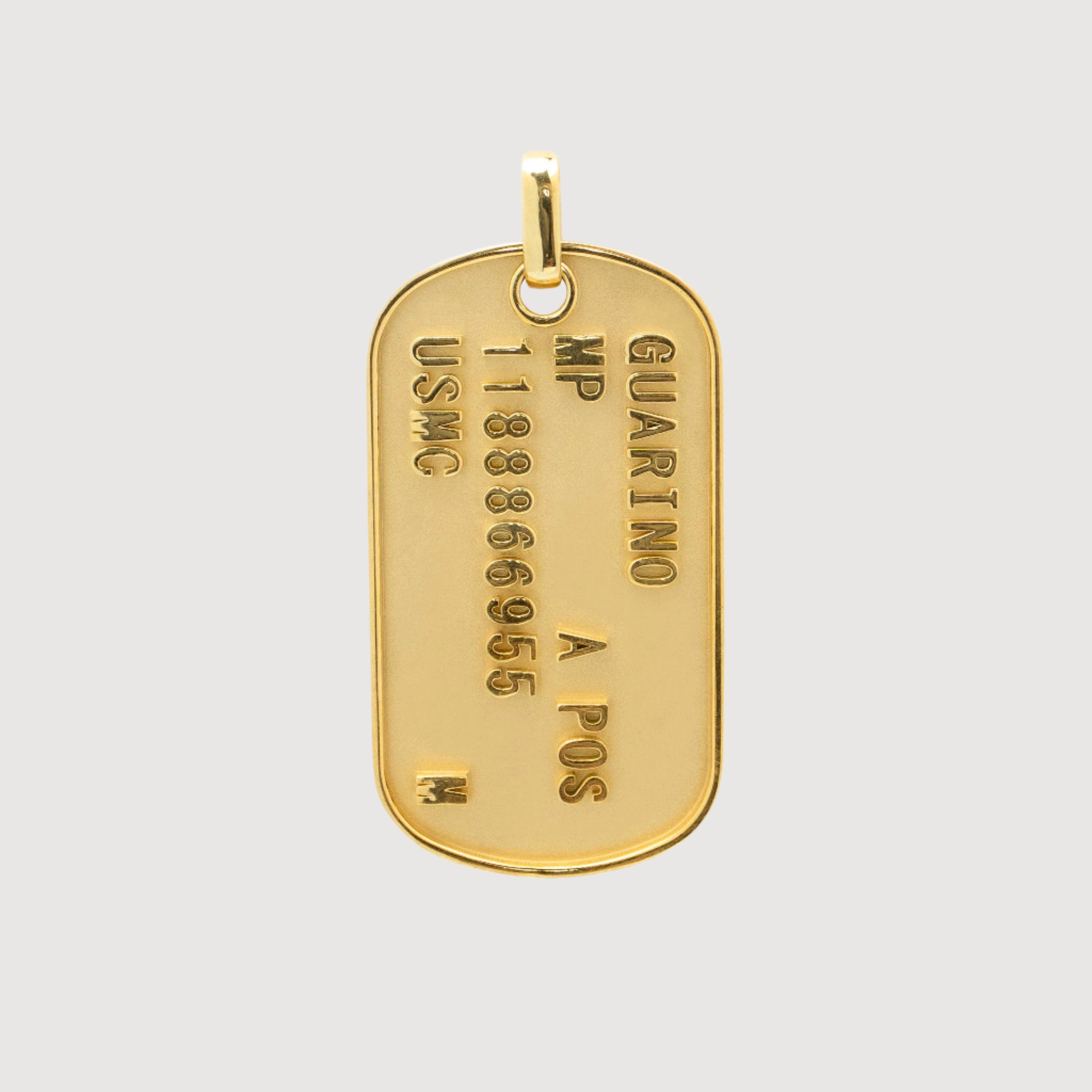 Custom Military Tag / Dog Tag Pendant, 10k, 14k Gold & Silver – GOLDZENN