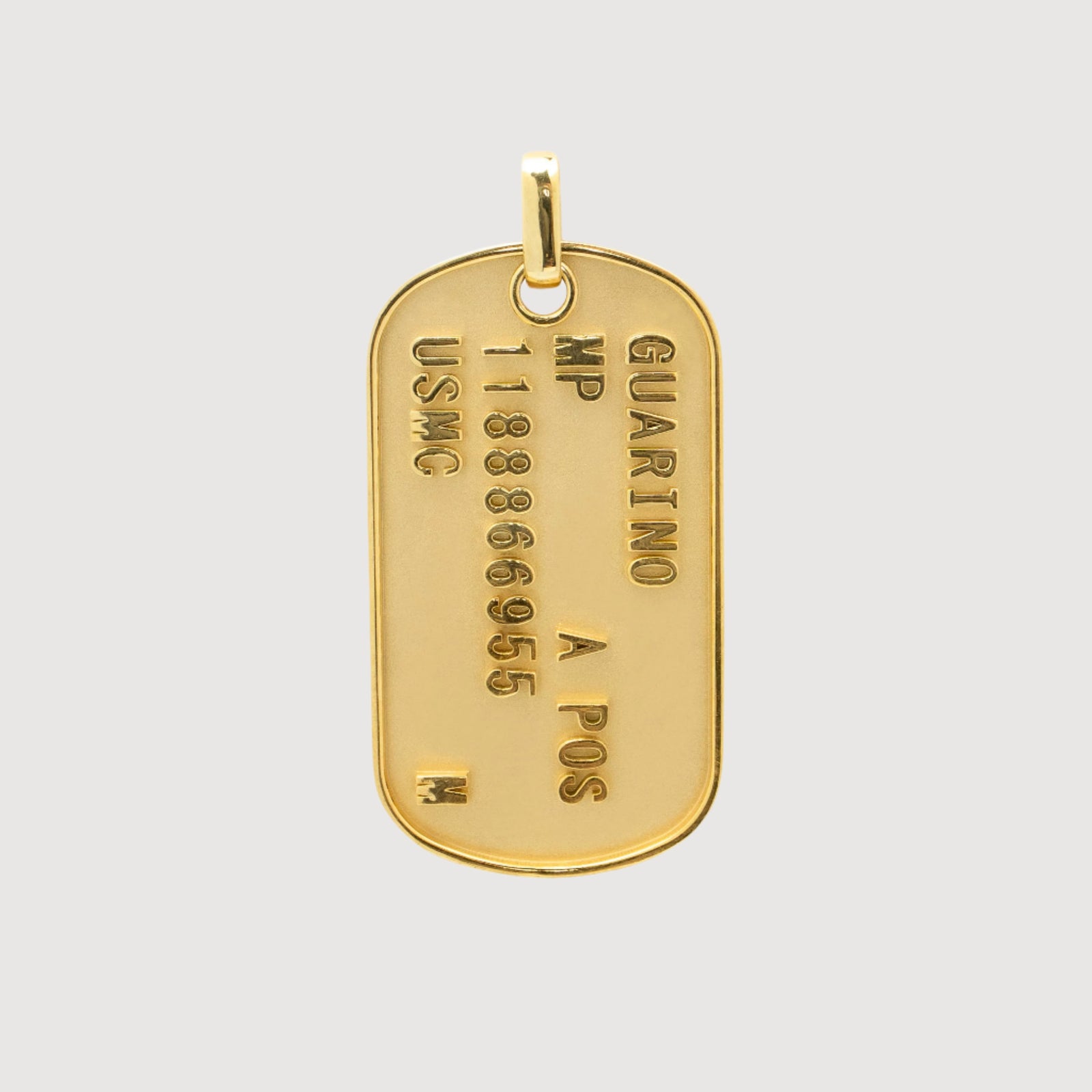 Custom Gold Dog Tag Pendant | 10K, 14K & Silver | GOLDZENN