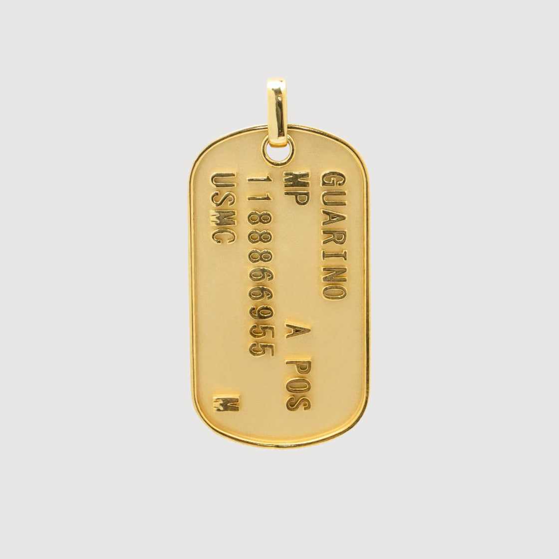 Custom Military Tag / Dog Tag Pendant, 10k, 14k Gold & Silver – GOLDZENN
