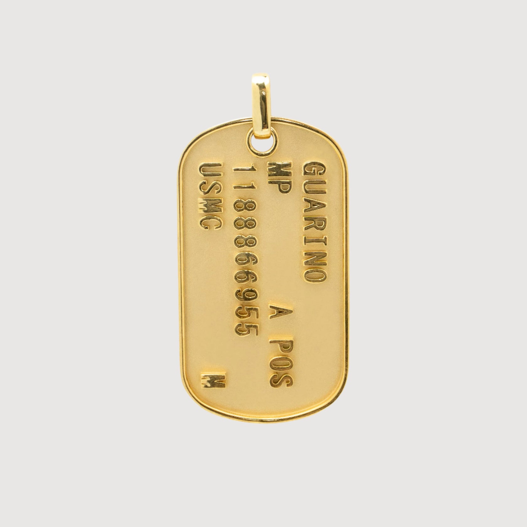 Custom Military Tag / Dog Tag Pendant, 10k, 14k Gold & Silver – GOLDZENN