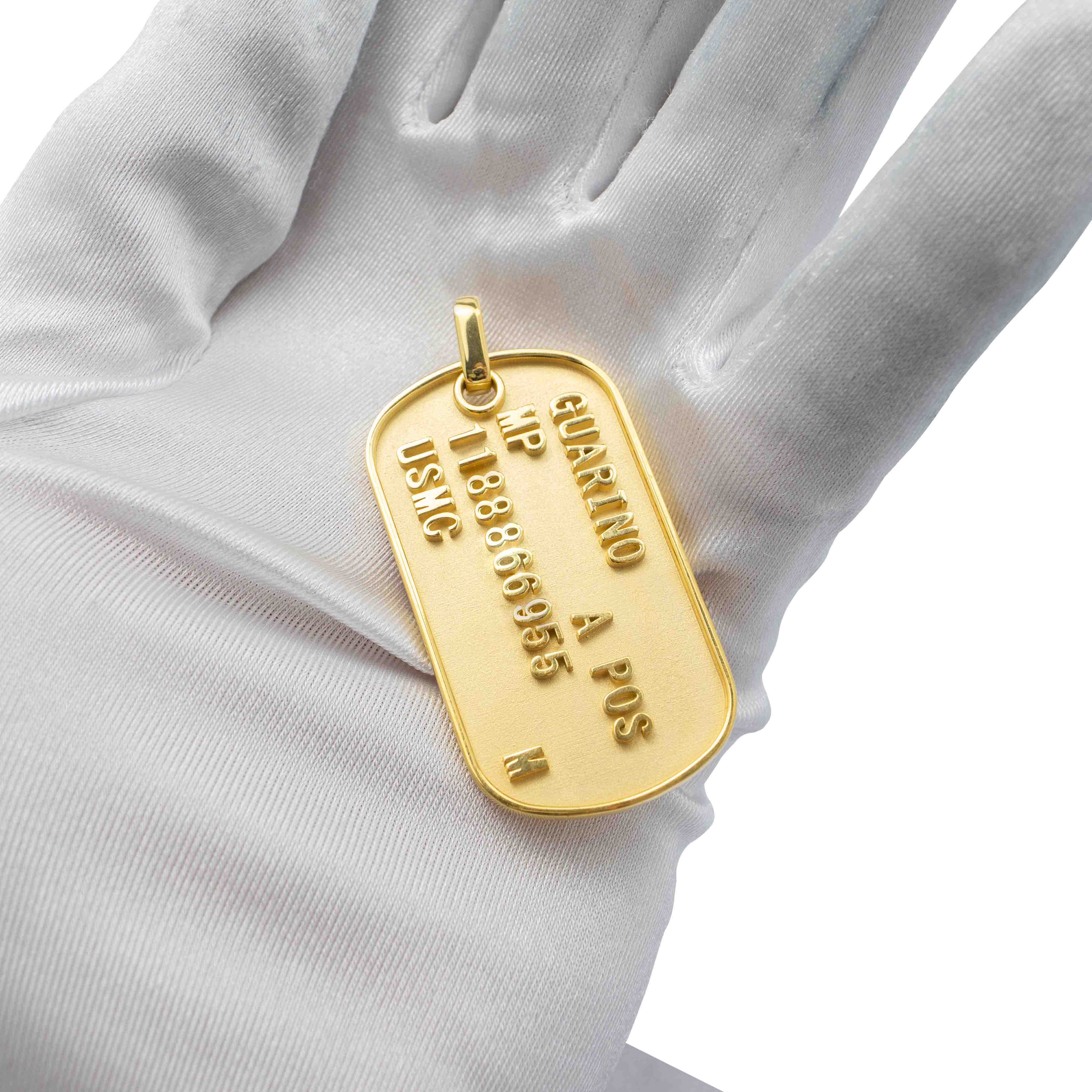 Custom Military Tag / Dog Tag Pendant, 10k, 14k Gold & Silver – GOLDZENN