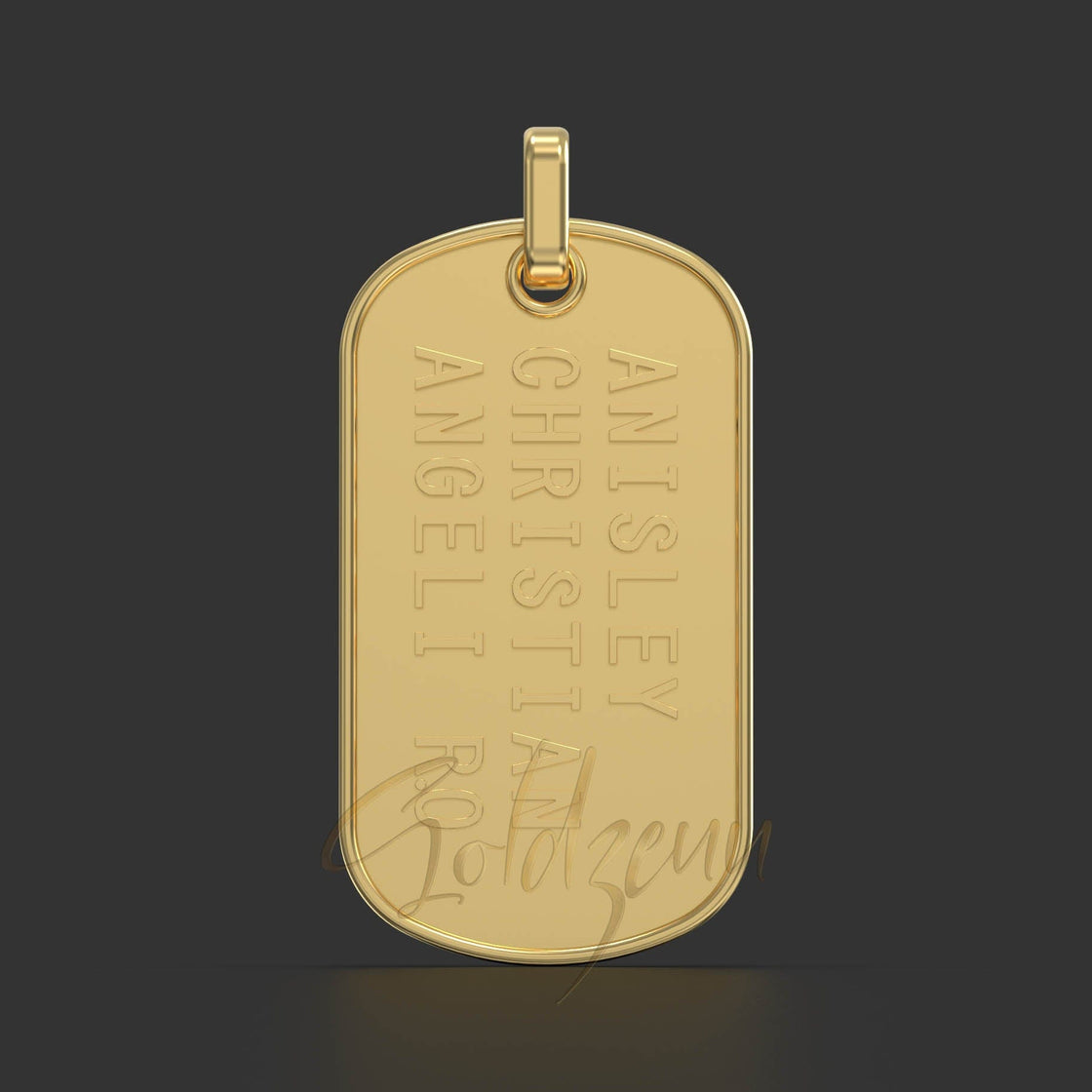 Custom Military Tag / Dog Tag Pendant, 10k, 14k Gold & Silver – GOLDZENN