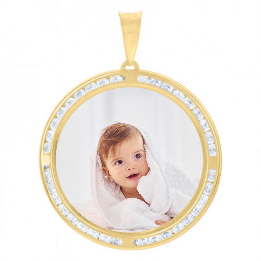 Custom Picture Pendant with Bezel Frame, 10k Solid Gold – GOLDZENN